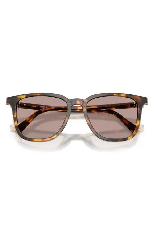 Miu Miu 53mm Square Frame Sunglasses - Honey Havana/light Purple