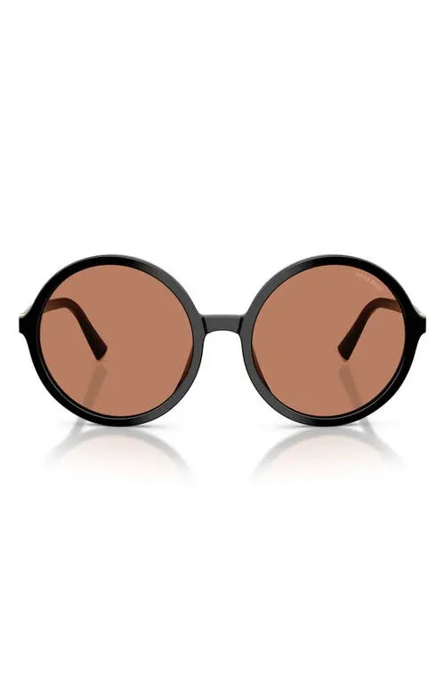 Miu Miu 59mm Round Frame Sunglasses - Black/brown