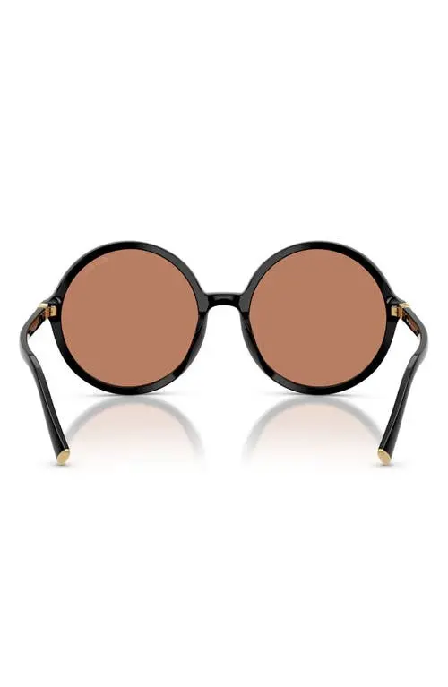 Miu Miu 59mm Round Frame Sunglasses - Black/brown