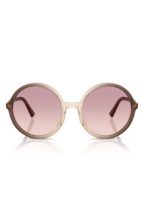 Miu Miu 59mm Round Frame Sunglasses - Brown Gradient/brown/violet