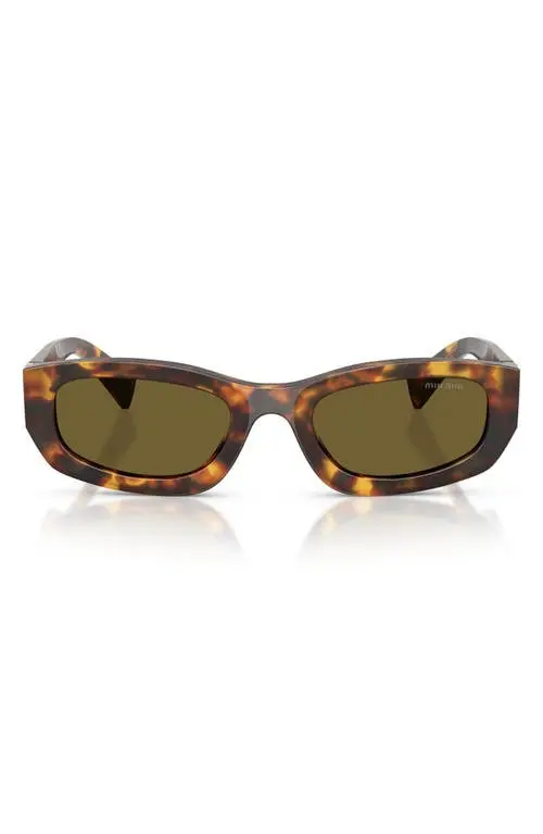 Miu Miu Irregular Sunglasses - Havana Honey/dark Brown