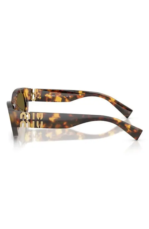 Miu Miu Irregular Sunglasses - Havana Honey/dark Brown