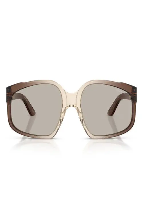 Miu Miu 59mm Polarized Irregular Sunglasses - Brown Gradient/light Brown