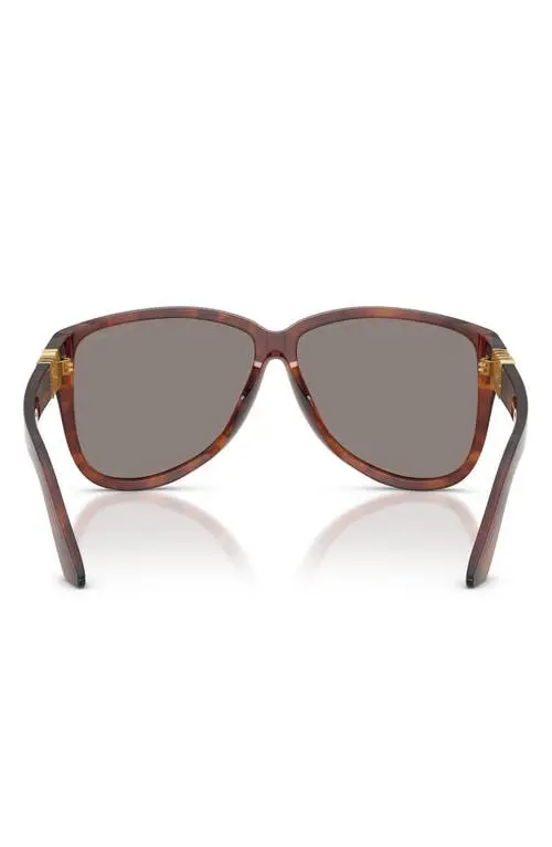 Miu Miu 61mm Oversized Pilot Sunglasses - Striped Tobacco/dark Grey