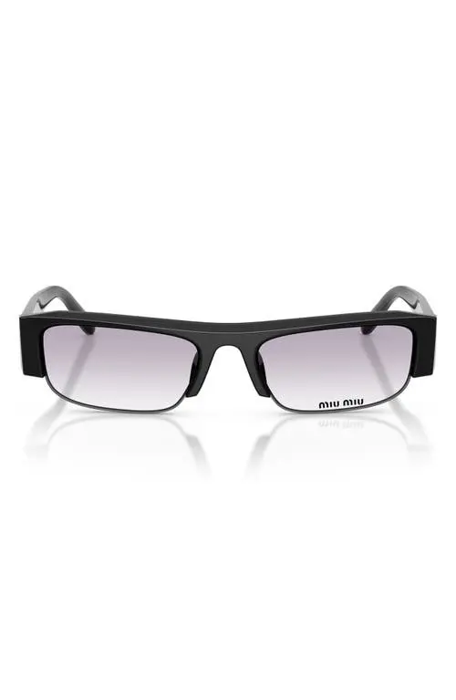 Miu Miu 54mm Rectangular Sunglasses - Black/clear Gradient Grey