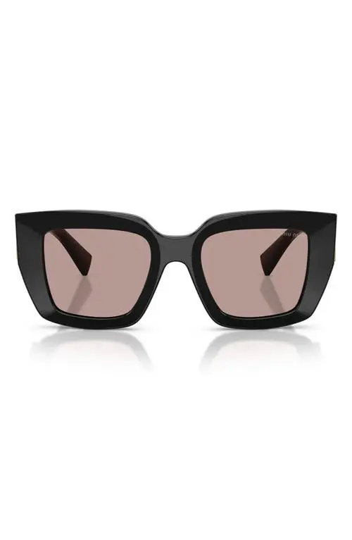Miu Miu 51mm Gradient Square Sunglasses - Black/light Purple Brown
