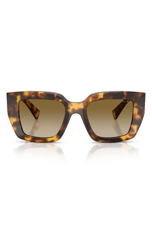 Miu Miu 51mm Gradient Square Sunglasses - Honey Havana/brown Gradient