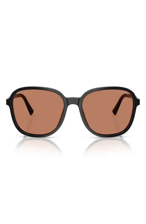 Miu Miu 58mm Polarized Pillow Sunglasses - Black/brown