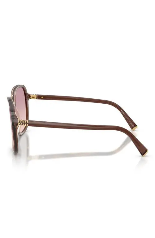 Miu Miu 58mm Polarized Pillow Sunglasses - Brown Gradient/brown/violet