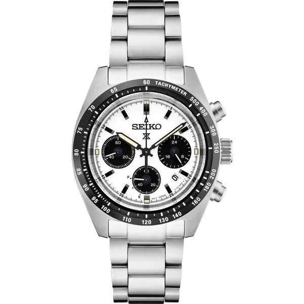 SEIKO WATCHES Prospex Speedtimer Solar Chronograph Bracelet Watch - White