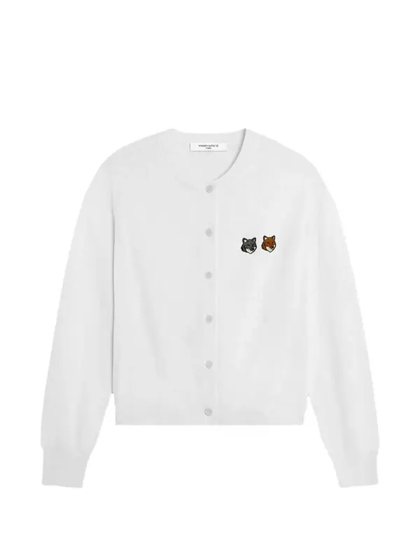 Maison Kitsuné Fox-motif Buttoned Cardigan - Neutrals