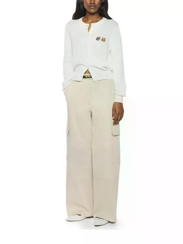 Maison Kitsuné Fox-motif Buttoned Cardigan - Neutrals