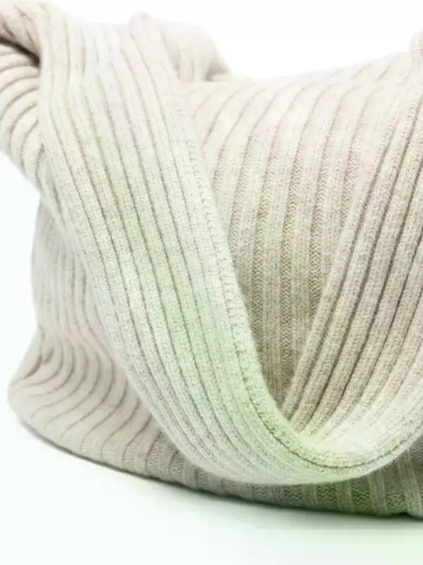 AYA MUSE Ribbed Zip Shoulder Bag - Neutrals