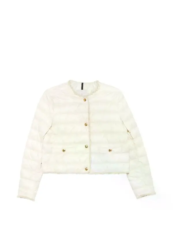 Moncler Bouclé-trim Jacket - Neutrals
