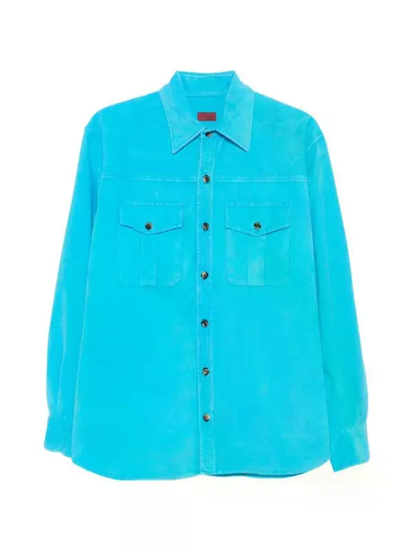Isaia Flap-pocket Shirt - Blue