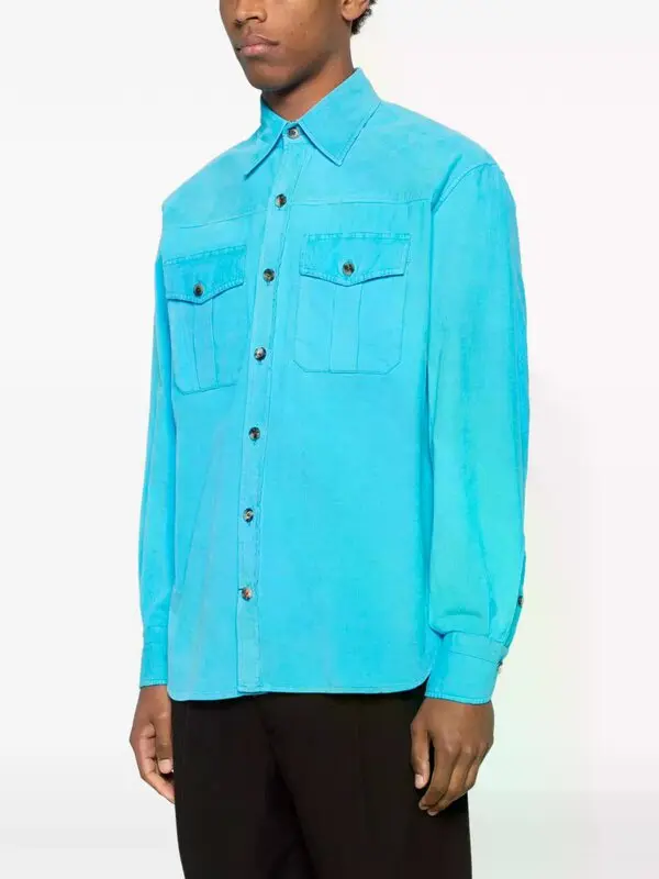 Isaia Flap-pocket Shirt - Blue