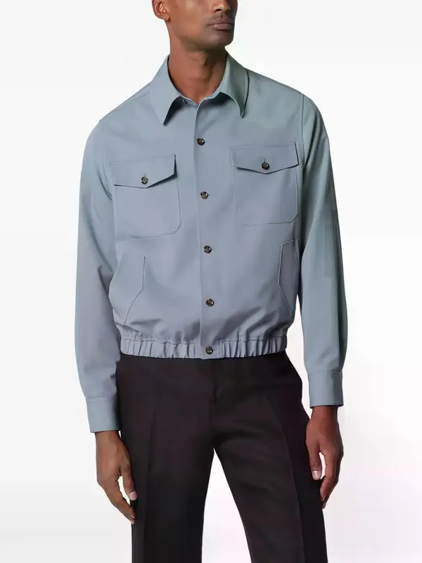 LARDINI Buttoned Shirt Jacket - Blue