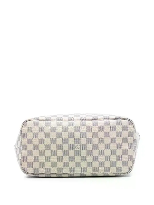 LOUIS VUITTON 2014 Damier Azur Neverfull Mm Tote Bag - White