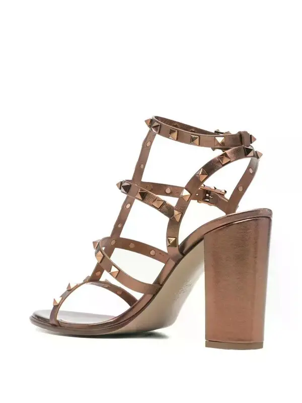 Valentino Garavani Rockstud Heeled Sandals - Brown