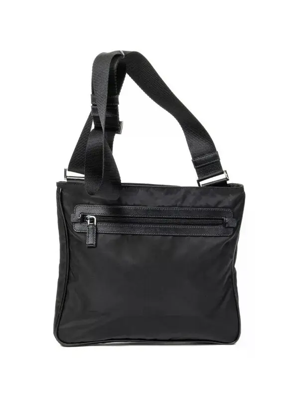 Prada Top-zip Shoulder Bag With Logo Plaque
