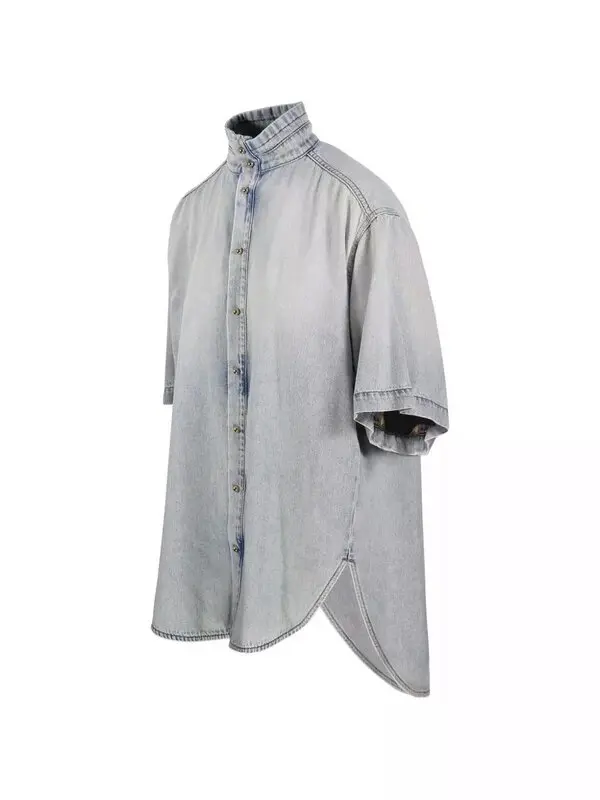 DARKPARK Buttoned Collar Top - Blue