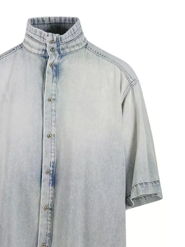 DARKPARK Buttoned Collar Top - Blue