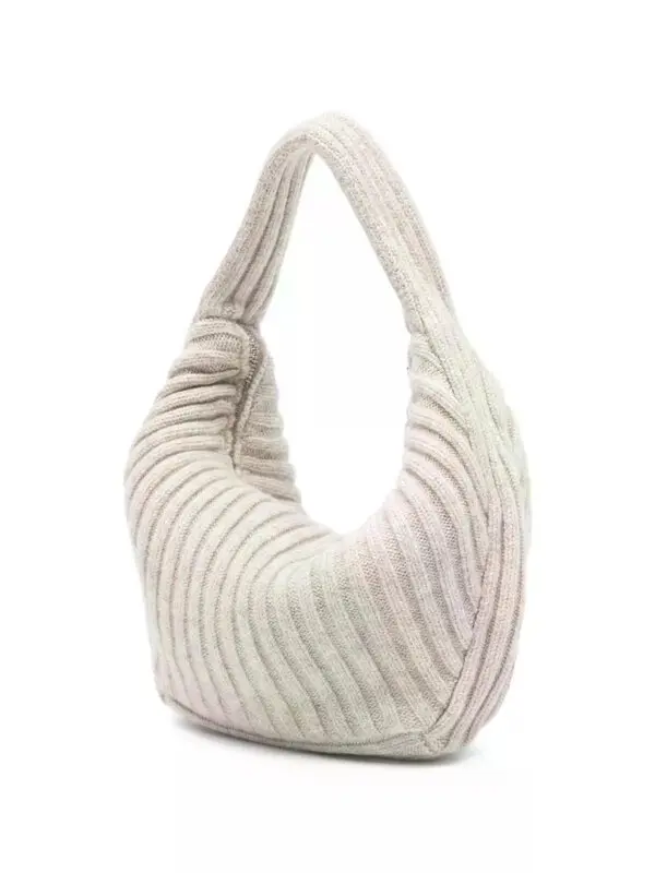 AYA MUSE Ribbed Knit Top Handle Tote Bag