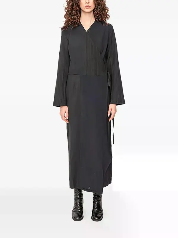 FAÇON JACMIN Raine Wrap Striped Midi Dress
