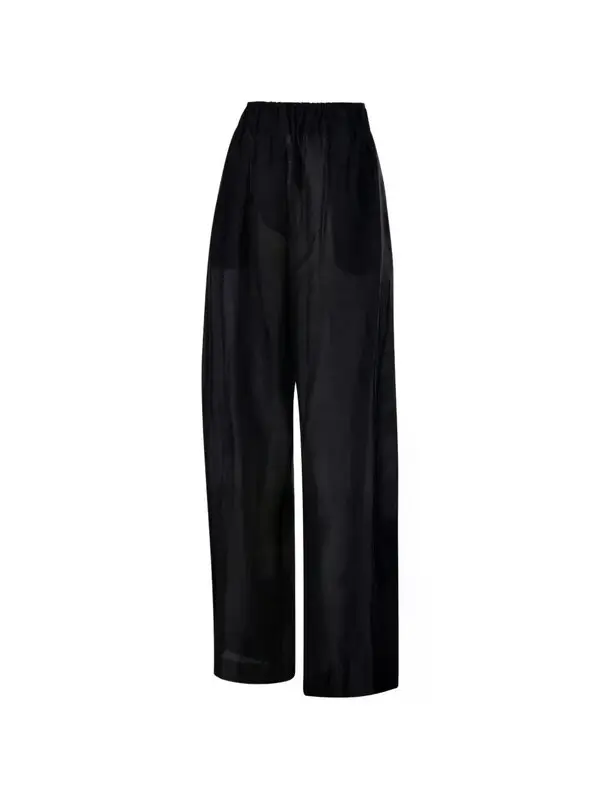 THELATEST Elasticated Wide-leg Trousers - Black