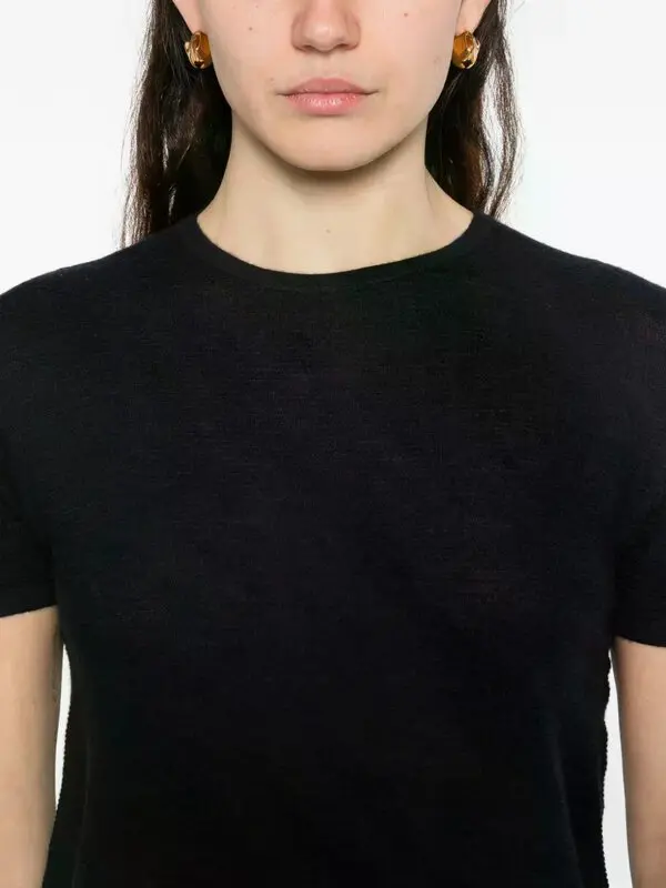 LISA YANG The Ira Short-sleeve Knitted T-shirt