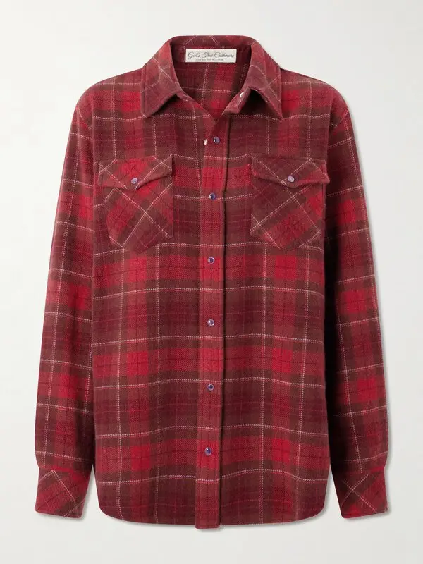 GOD’S TRUE CASHMERE Checked Cashmere Shirt