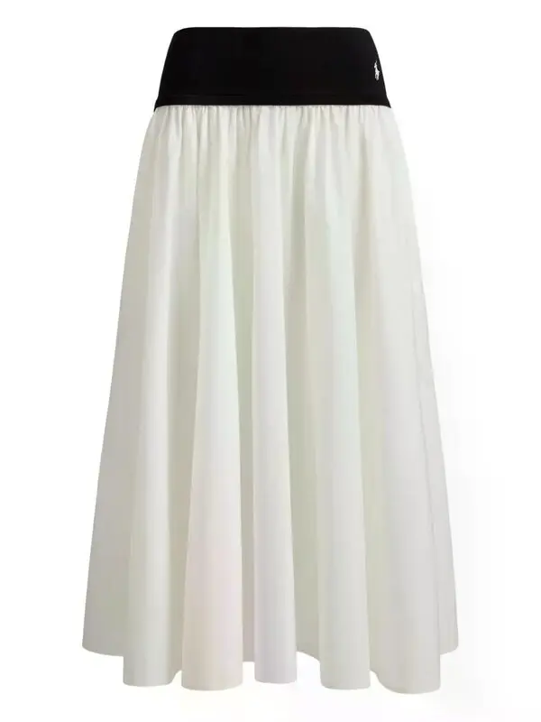 Polo Ralph Lauren Logo-embroidered A-line Midi Skirt