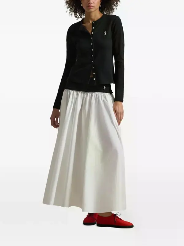 Polo Ralph Lauren Logo-embroidered A-line Midi Skirt