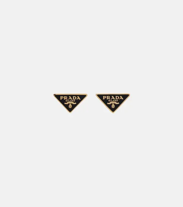 Prada Enamel Earrings - Gold