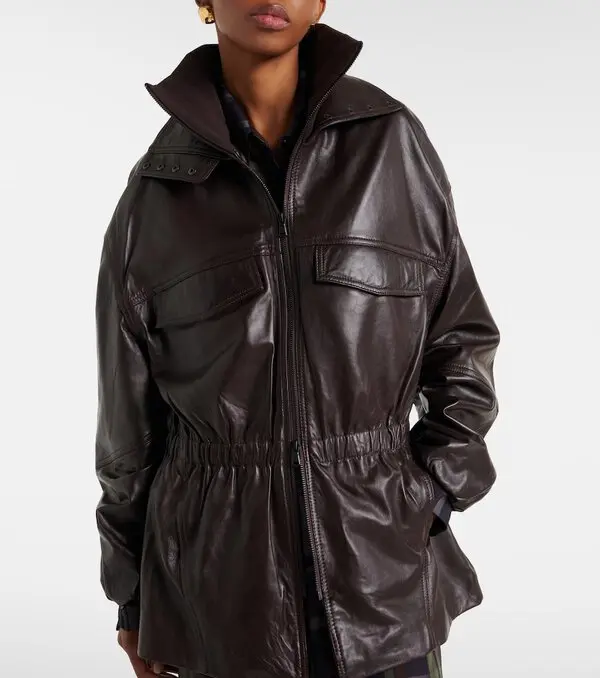 THE FRANKIE SHOP Carnaby Leather Jacket - Brown