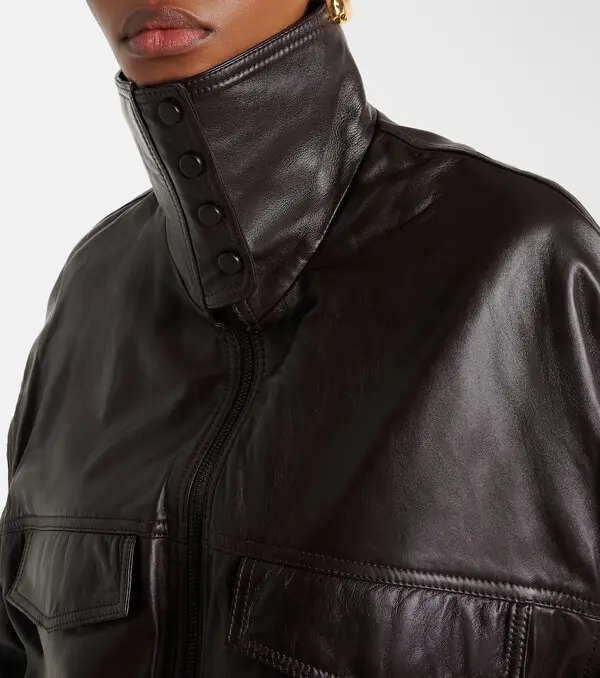 THE FRANKIE SHOP Carnaby Leather Jacket - Brown