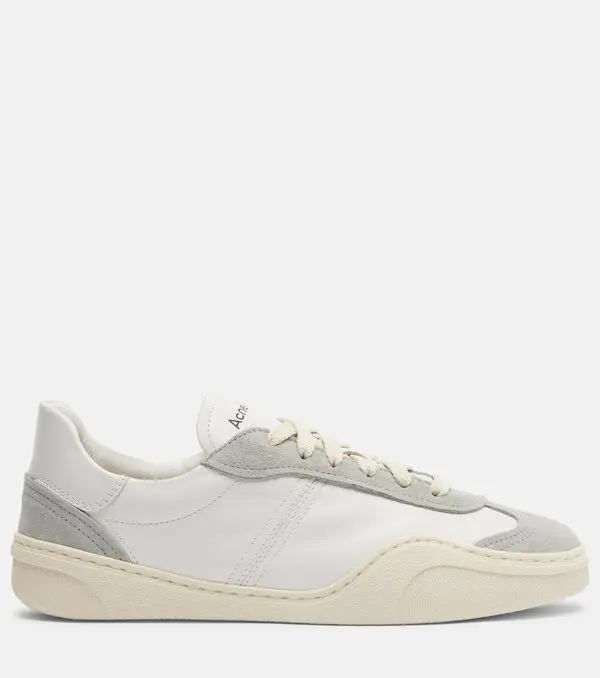 Acne Studios Suede-trimmed Leather Sneakers - White