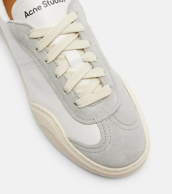 Acne Studios Suede-trimmed Leather Sneakers - White