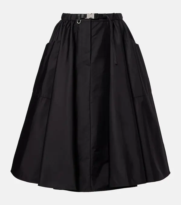 Prada Re-nylon Belted Midi Skirt - Black