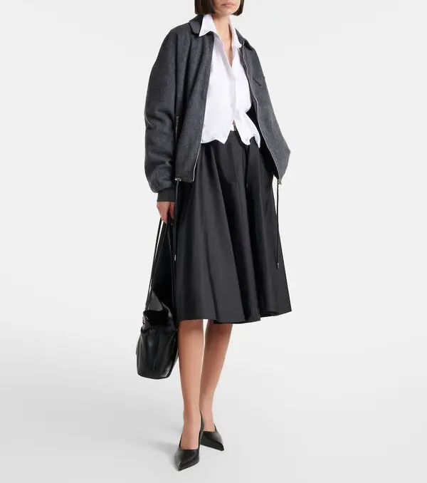 Prada Re-nylon Belted Midi Skirt - Black