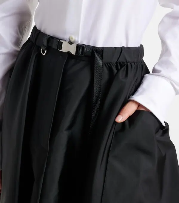 Prada Re-nylon Belted Midi Skirt - Black