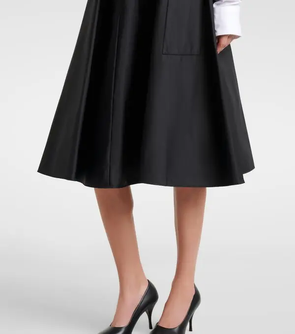 Prada Re-nylon Belted Midi Skirt - Black