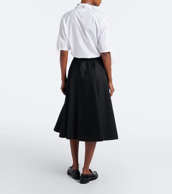Prada Re-nylon Belted Midi Skirt - Black