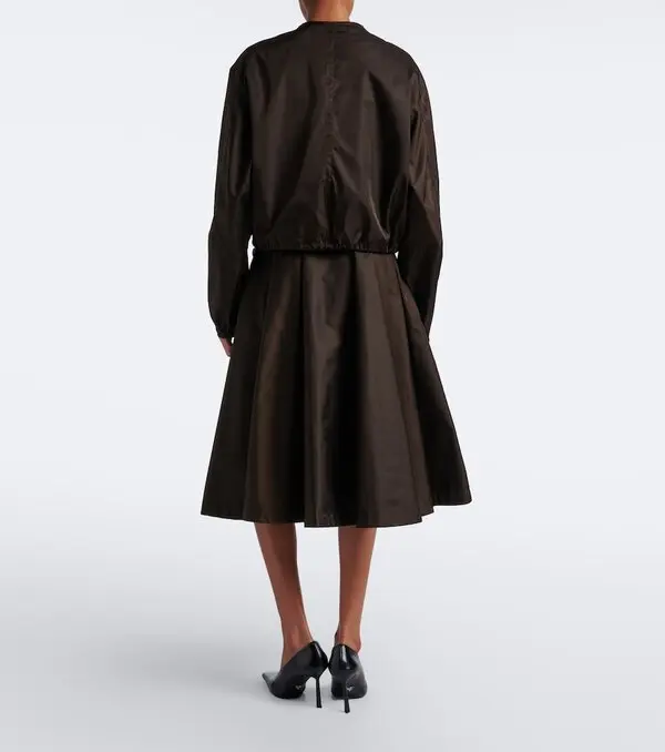 Prada Re-nylon Belted Midi Skirt - Brown