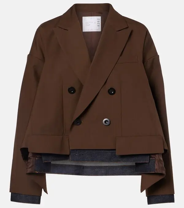 Sacai Denim-trimmed Jacket