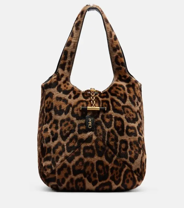 Chloé Small Calf Hair Balloon Shoulder Bag - Brown