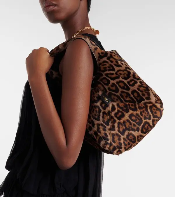 Chloé Small Calf Hair Balloon Shoulder Bag - Brown