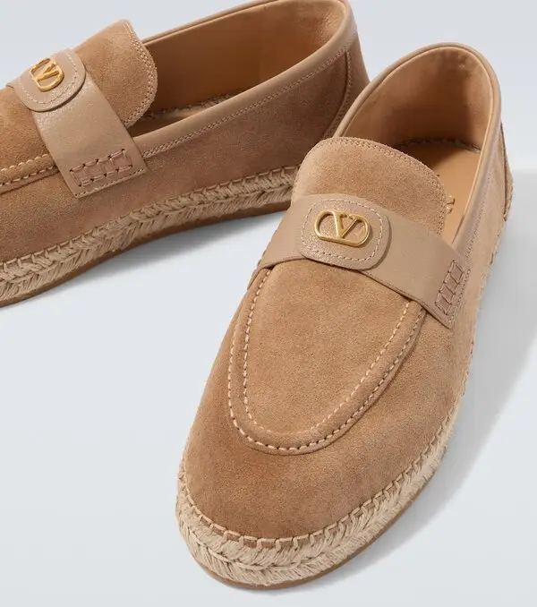 Valentino Garavani Vlogo Suede Espadrilles - Beige