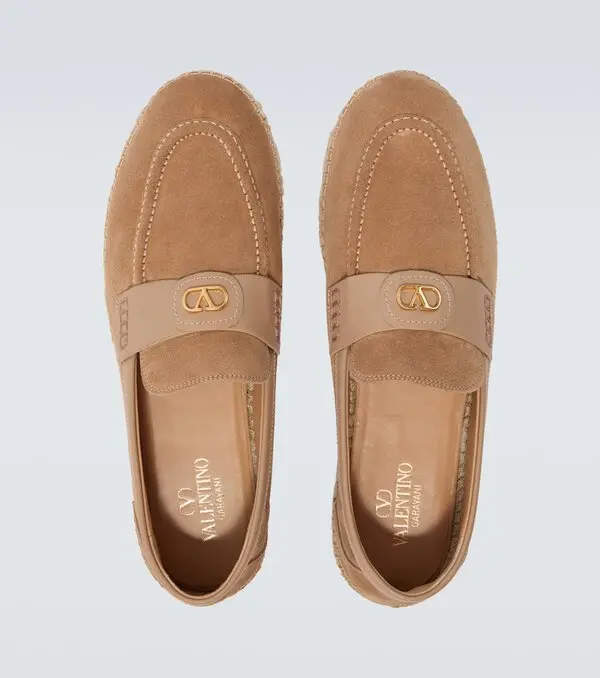 Valentino Garavani Vlogo Suede Espadrilles - Beige