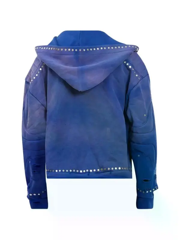 WHO DECIDES WAR Hardware Amour Stud-embellished Hoodie - Blue